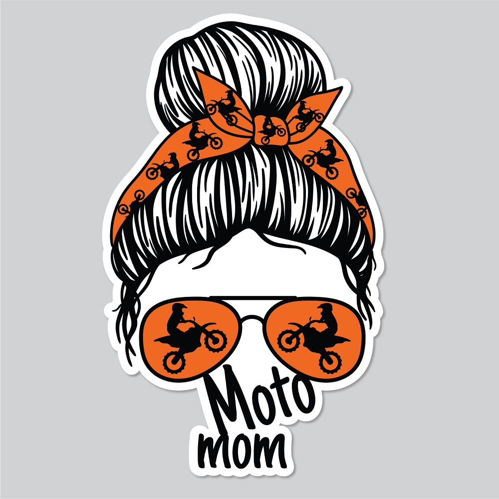 Moto Mom – Waterproof Vinyl Decal for Car, Phone, Water Bottle – Custom ...